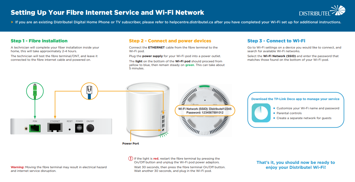 Wi-Fi 6 pod setup guide for Fibre Internet